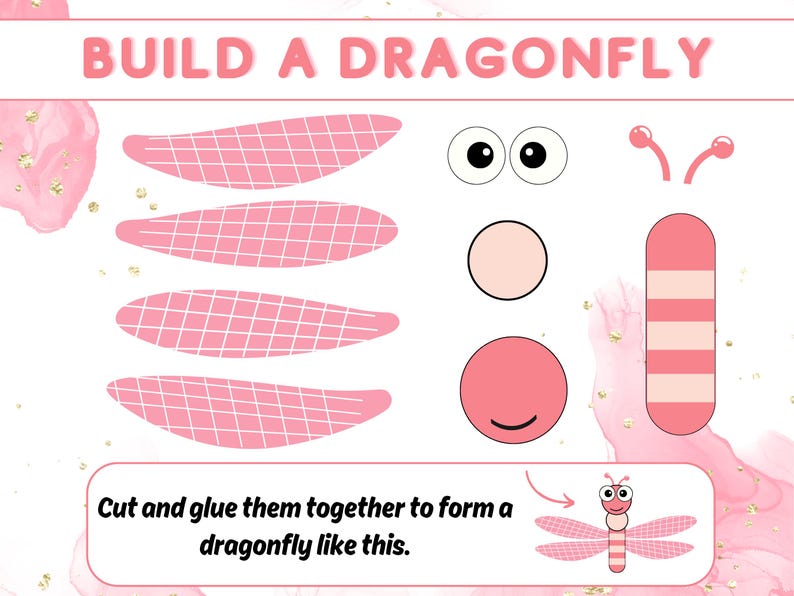 Build a Dragonfly Craft | Digital Download | Fun DIY Cut and Assemble ...