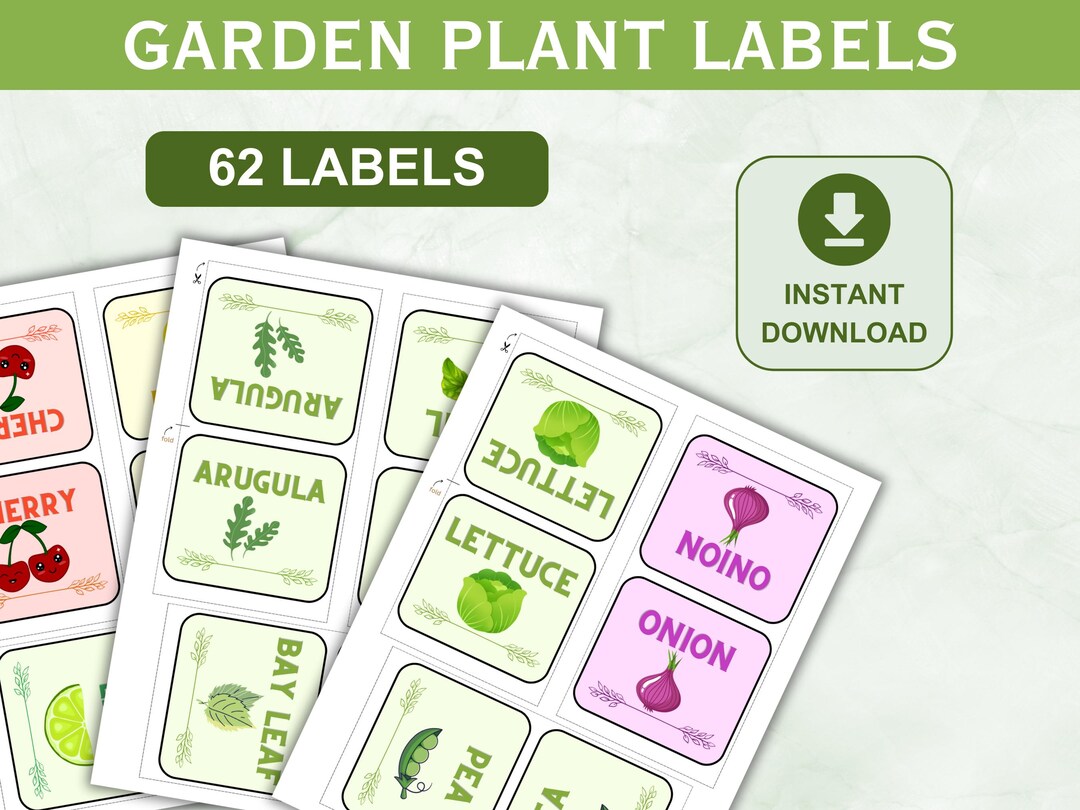 Large Printable Garden Plant Labels | Waterproof Garden Markers for ...