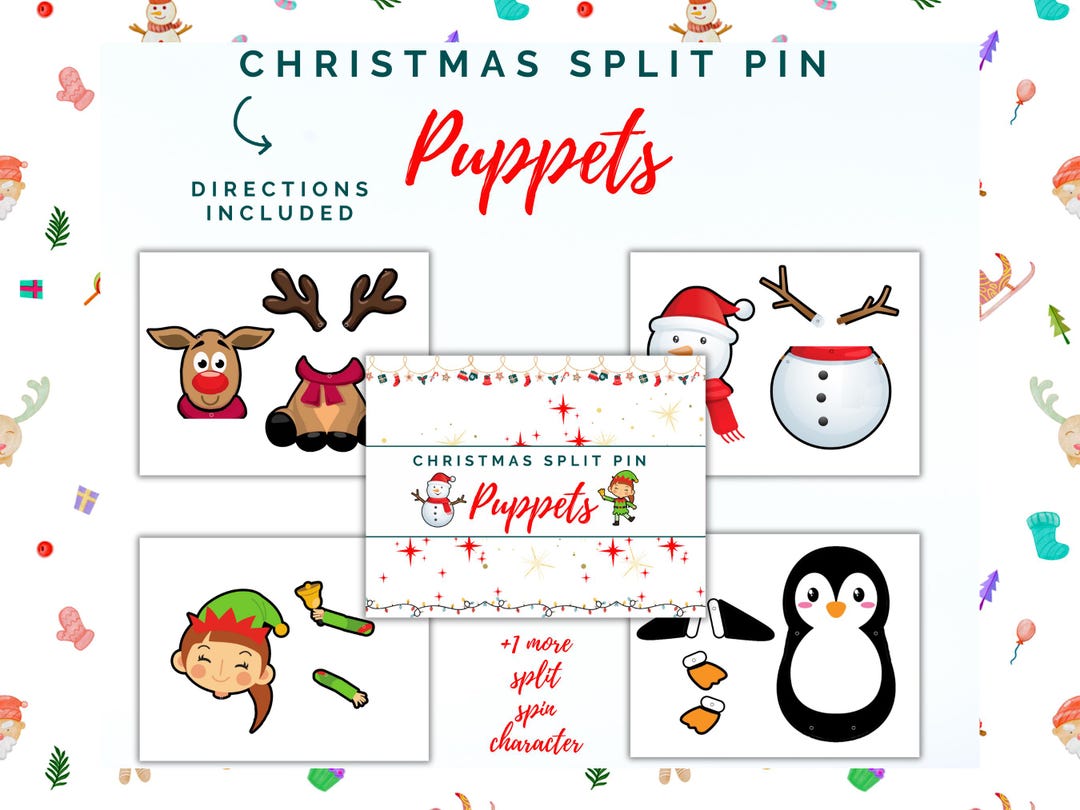 Printable Christmas Split Pin Puppets - Fun Holiday Activity for Kids ...