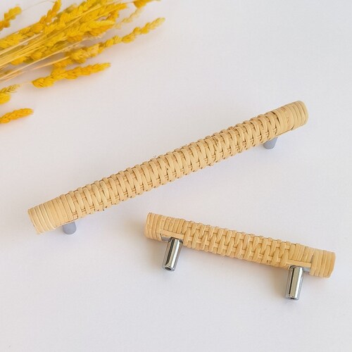 Cabinet Pull Rattan Handles Wicker Natural Rattan Rope - Etsy
