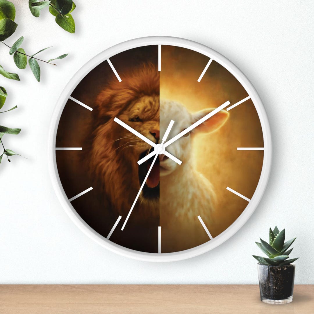 Majestic Transformation Wall Clock - Lion and Lamb Design - Etsy