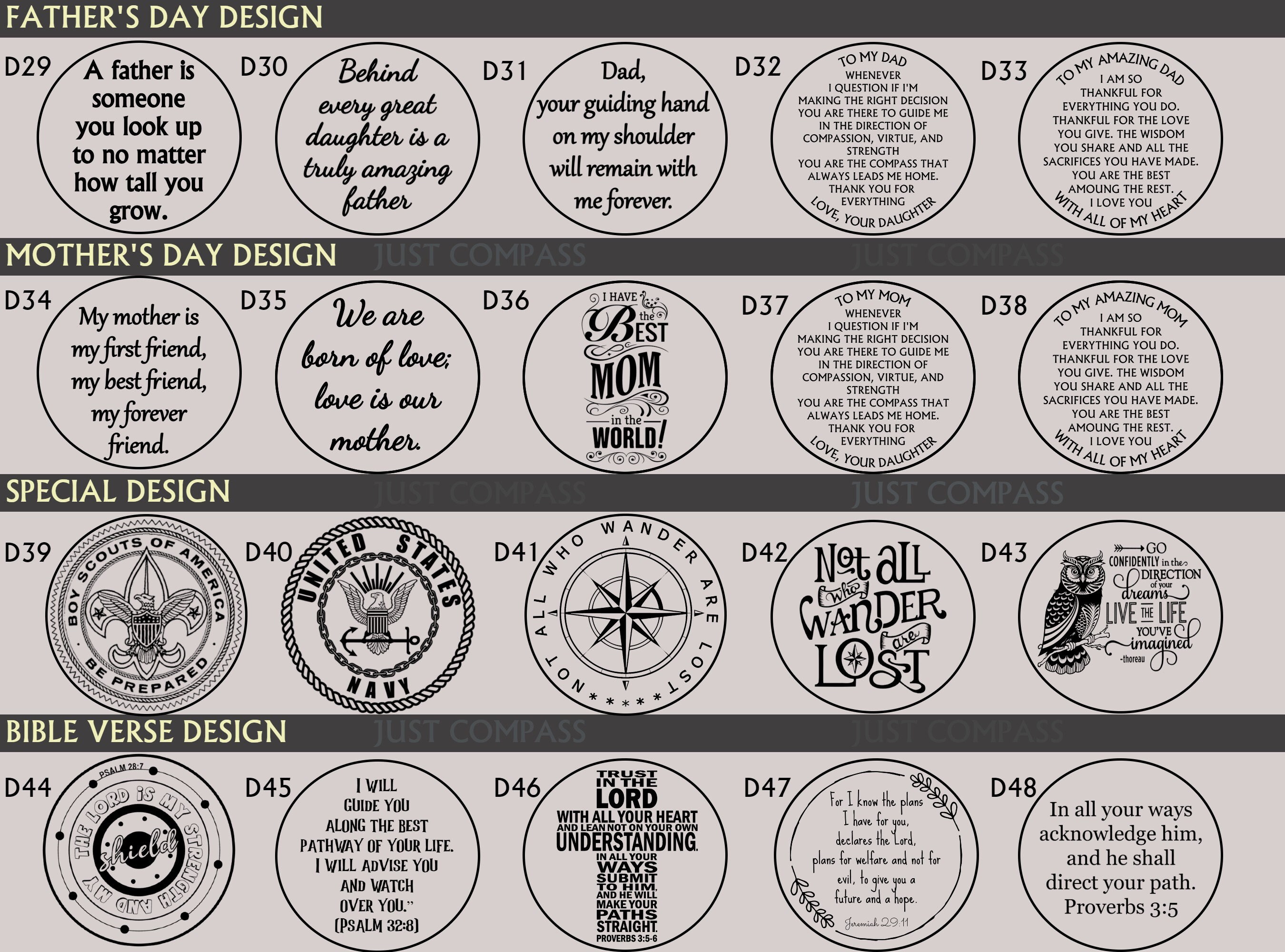 Engraved Compass for Baptism Bible Verse Quote Personalized - Etsy