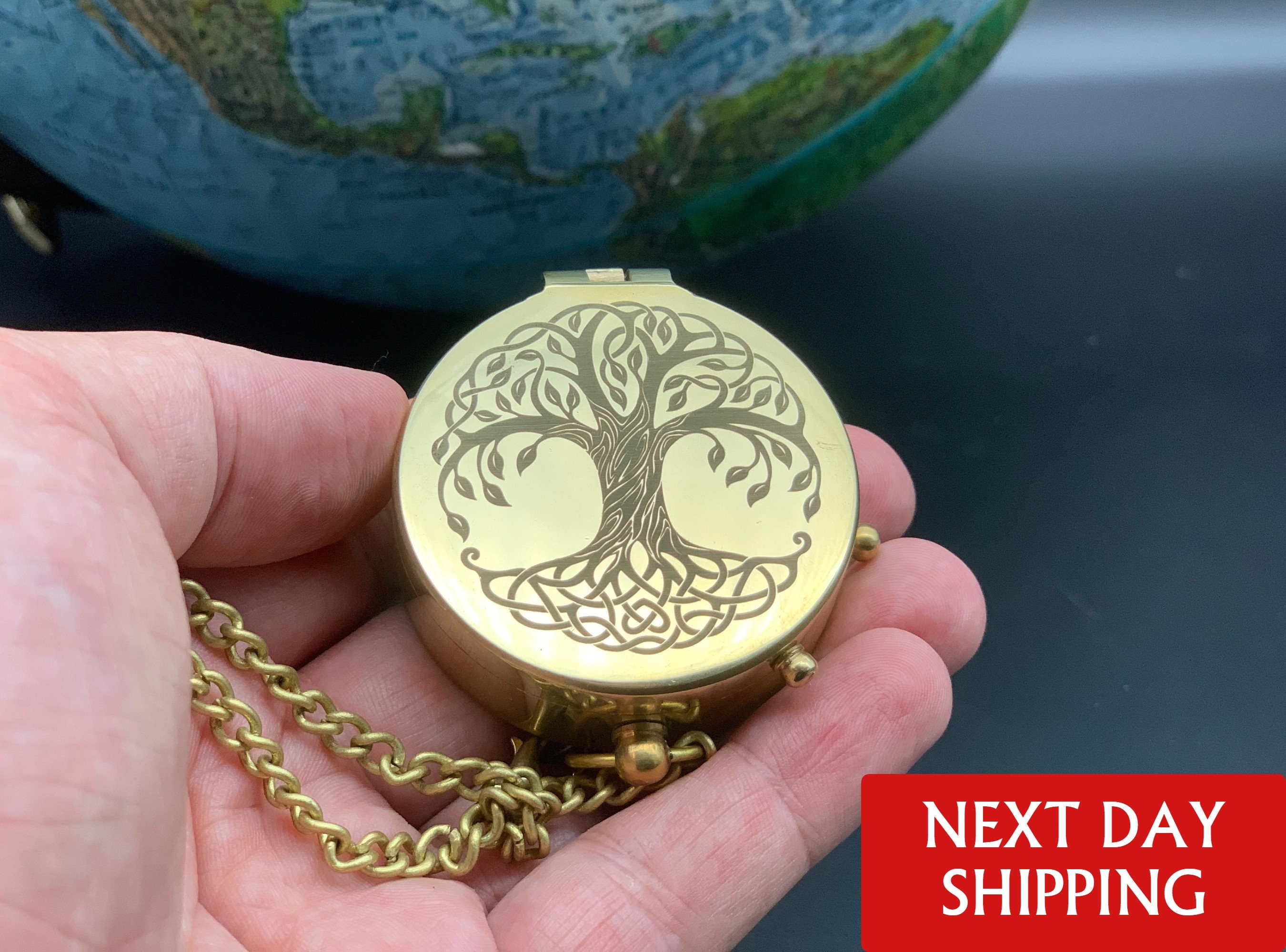 Nordic Compass Viking Vegvisir Engraved Compass Norse | Etsy