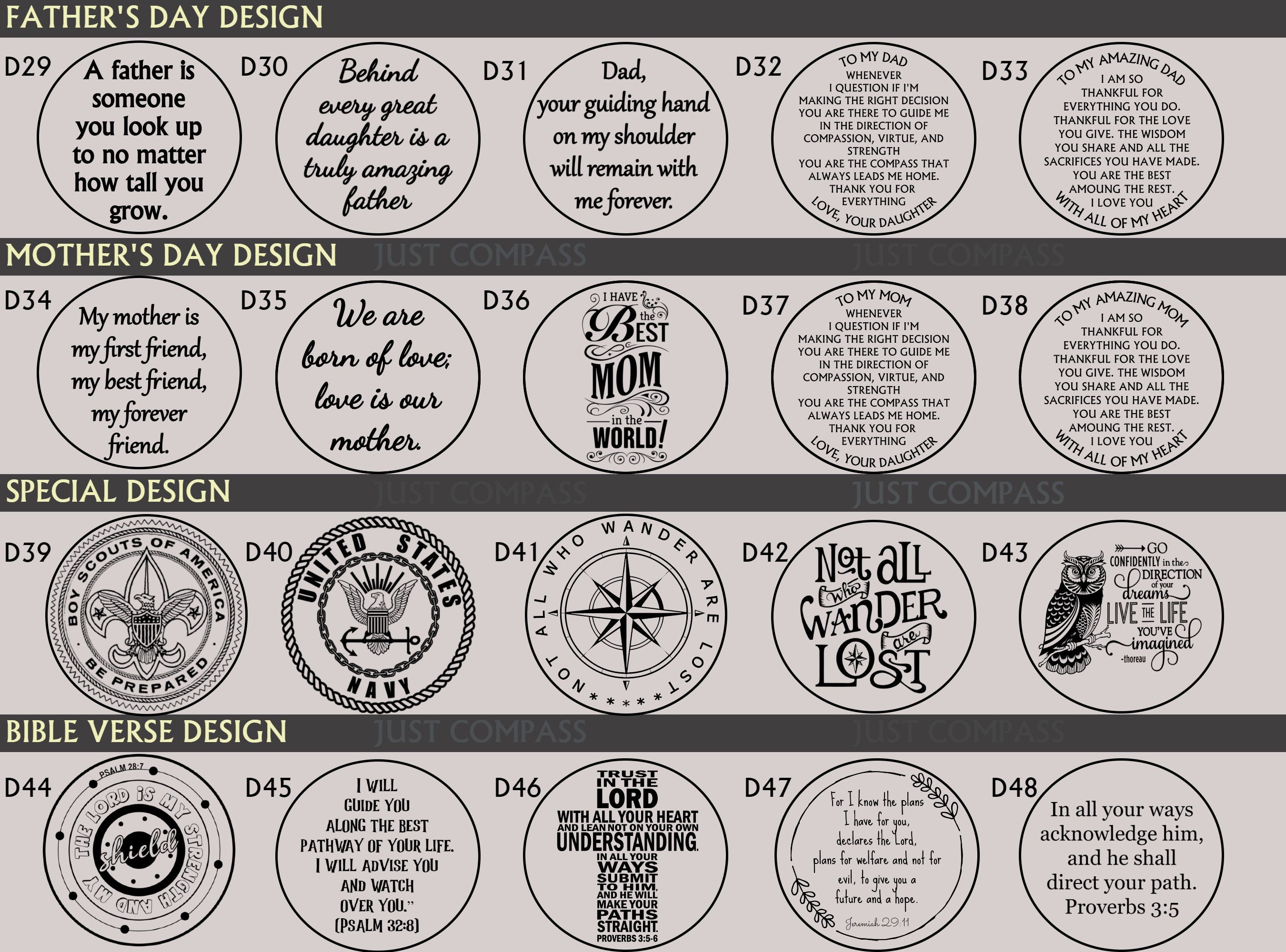 Engraved Compass, Go Confidently Quote, Inspirational Gift for Friend ...