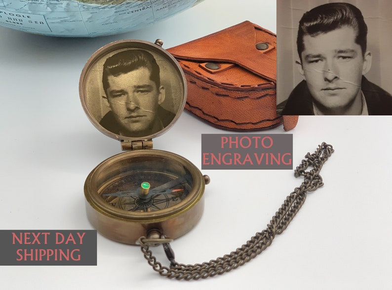 Photo Engraving Compass, Engravable Compass, Personalized Compass ...