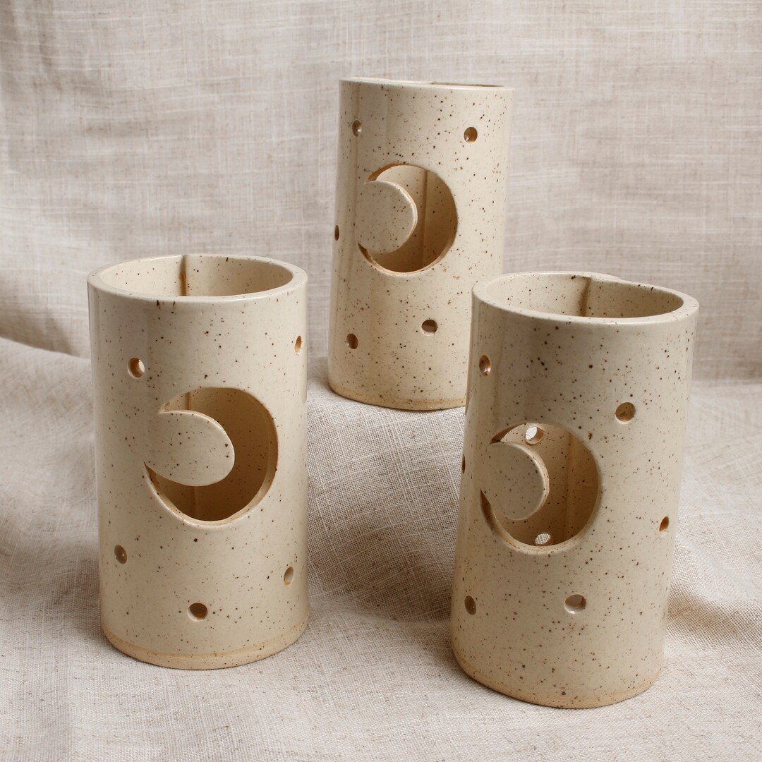 Moon Luminary | Neutral Farmhouse | Stoneware | Ceramic | Handmade - Etsy