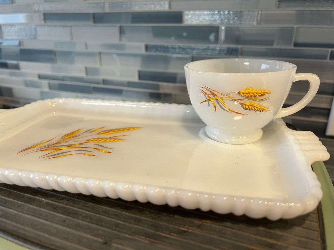 Fire King Wheat Snack Set (15 Piece Set) - Etsy