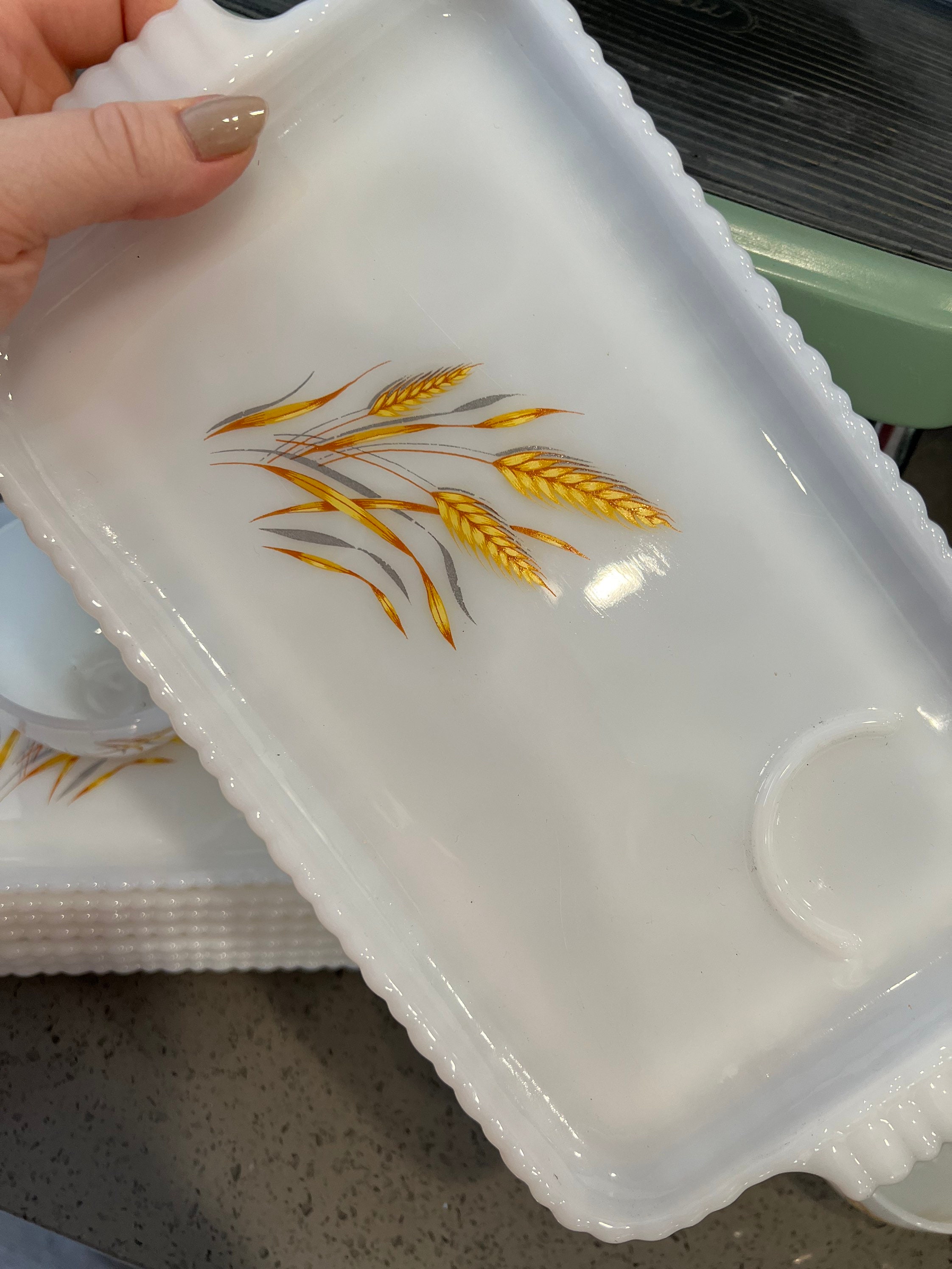 Fire King Wheat Snack Set (15 Piece Set) - Etsy