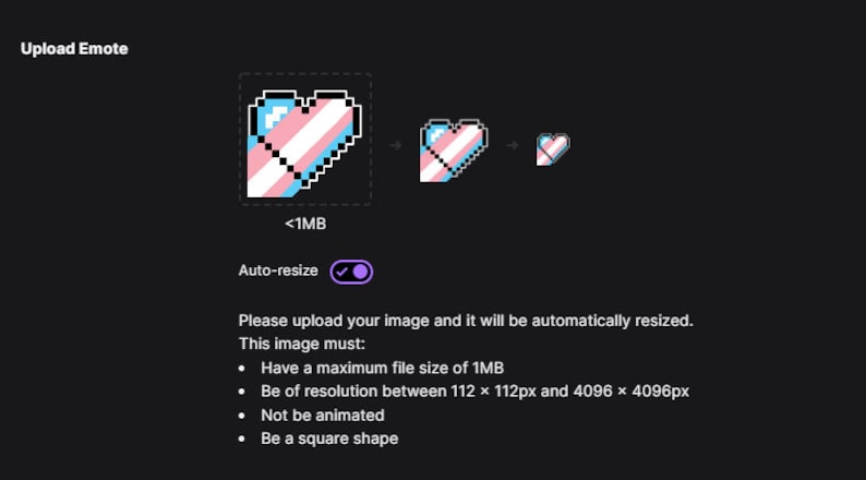 Pixel Heart Emote || Trans Pride || Twitch || Youtube - Etsy