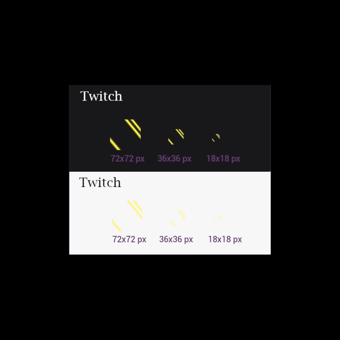 Twitch Sub Badge Tier 2 and 3 Subscriber Flairs Gold Shine Instant ...