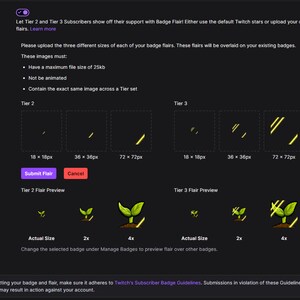 Twitch Sub Badge Tier 2 and 3 Subscriber Flairs || Gold Shine ...
