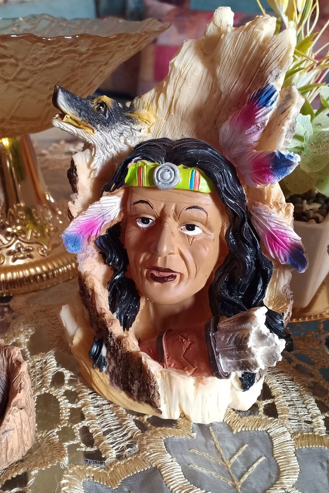 Native Spirit: A Set of Three Handcrafted American Indian Figurines - Etsy