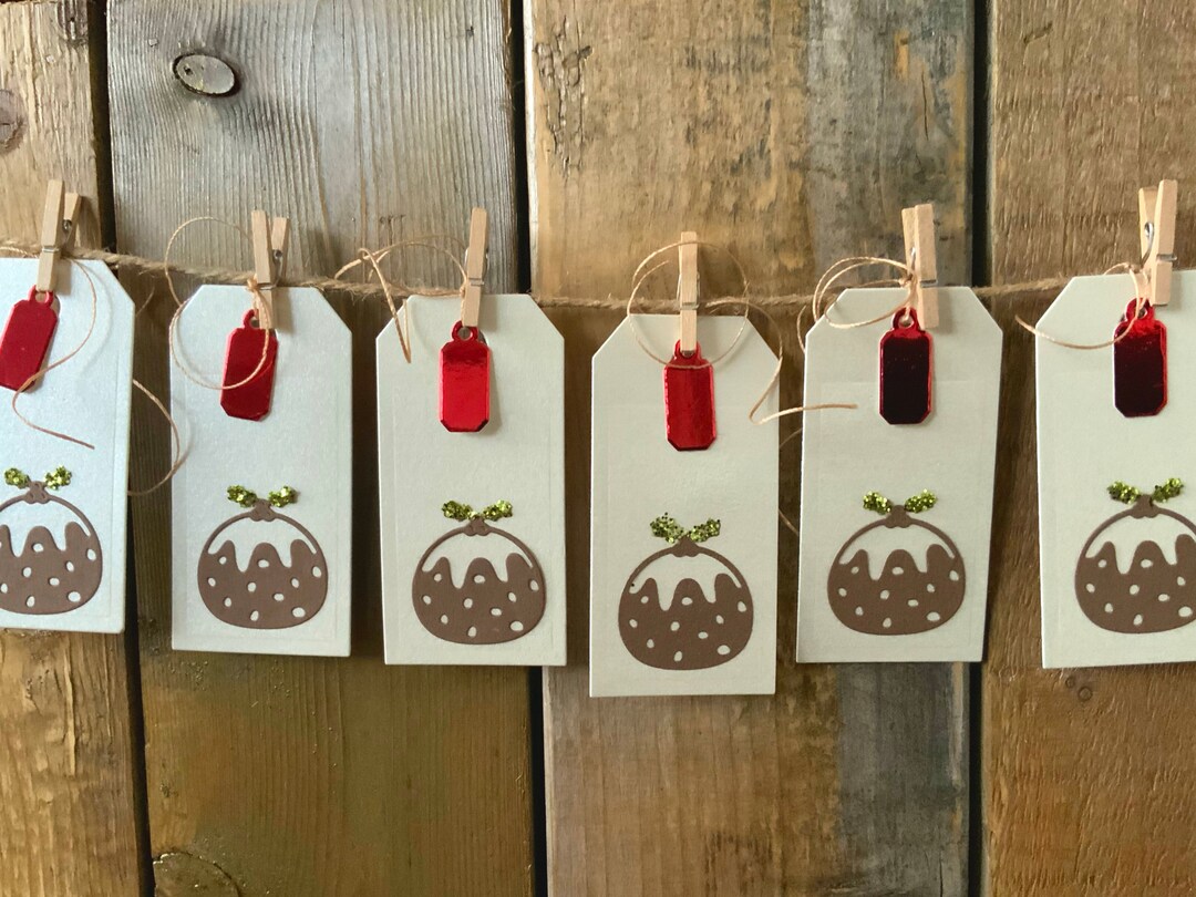 Set of 6, Christmas Pudding, Figgy Pudding, Luxury Cute Gift Tags ...