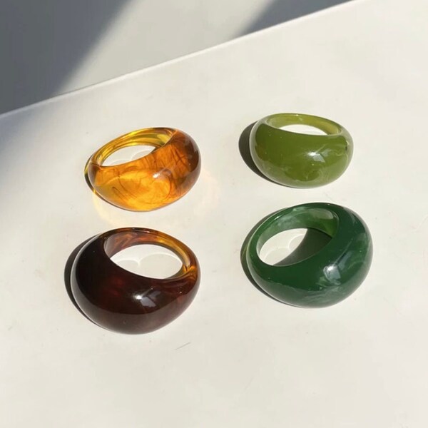 Chunky Resin Rings - Etsy