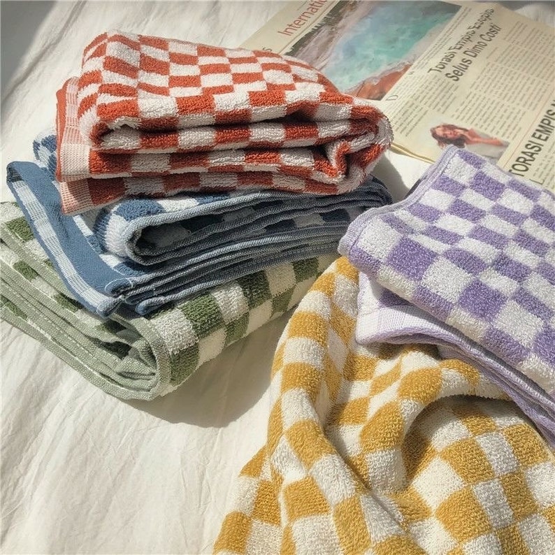 Checkered Hand Towel 14x30 - Etsy