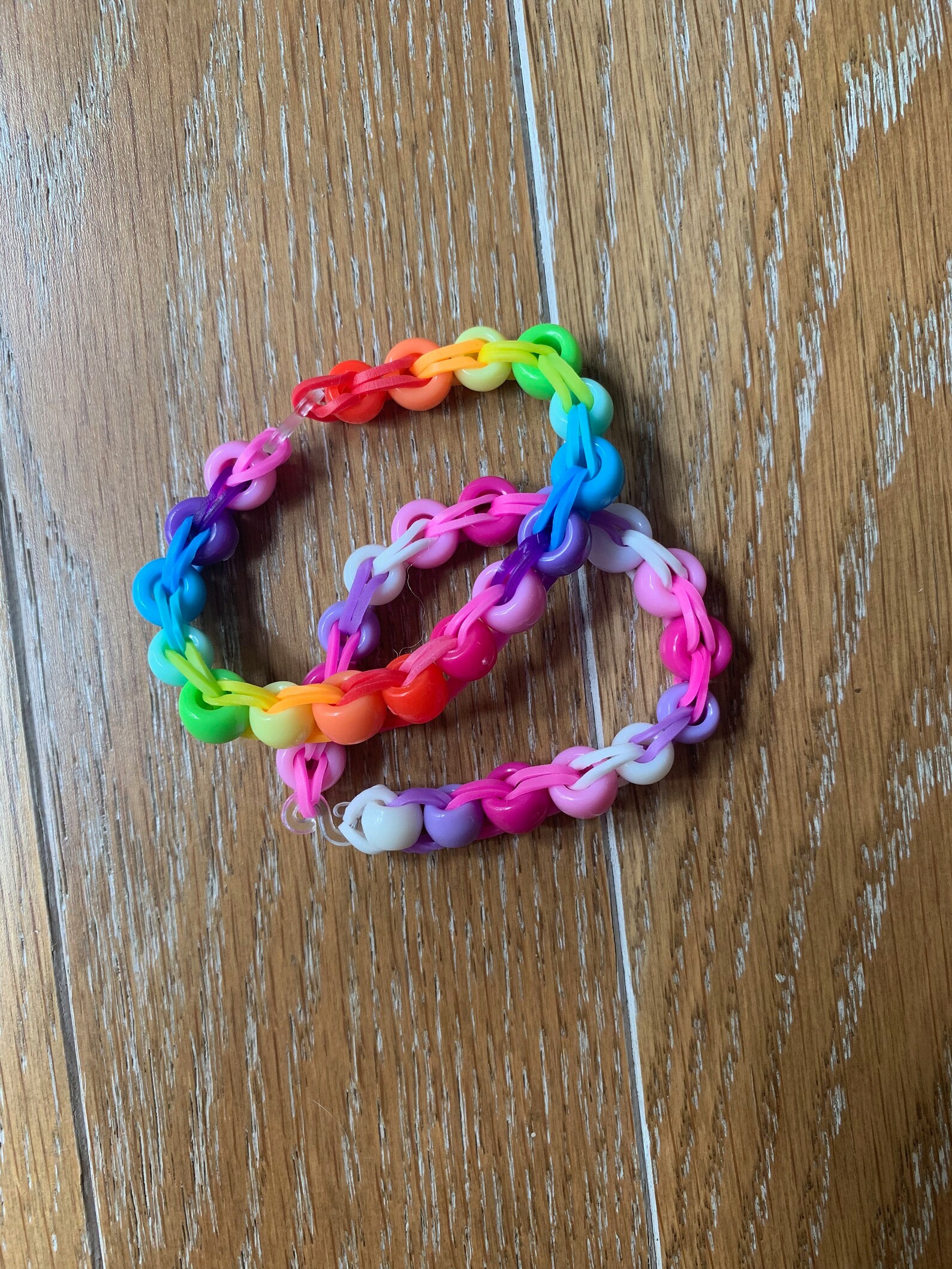2 Pack of Beaded Rainbow Loom Bracelets - Etsy