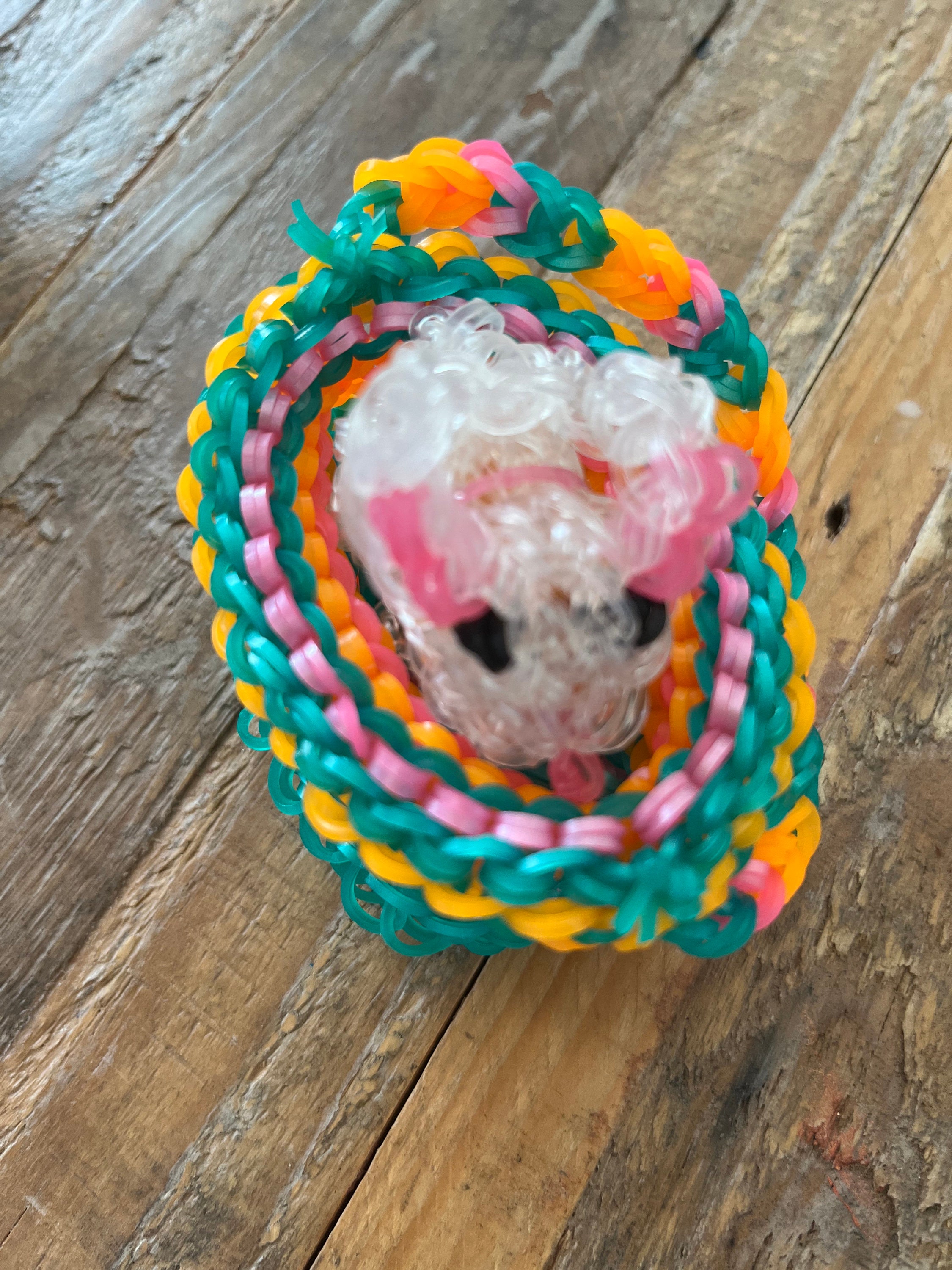 Adorable Rainbow Loom Bunny in Rainbow Loom Easter Basket - Etsy
