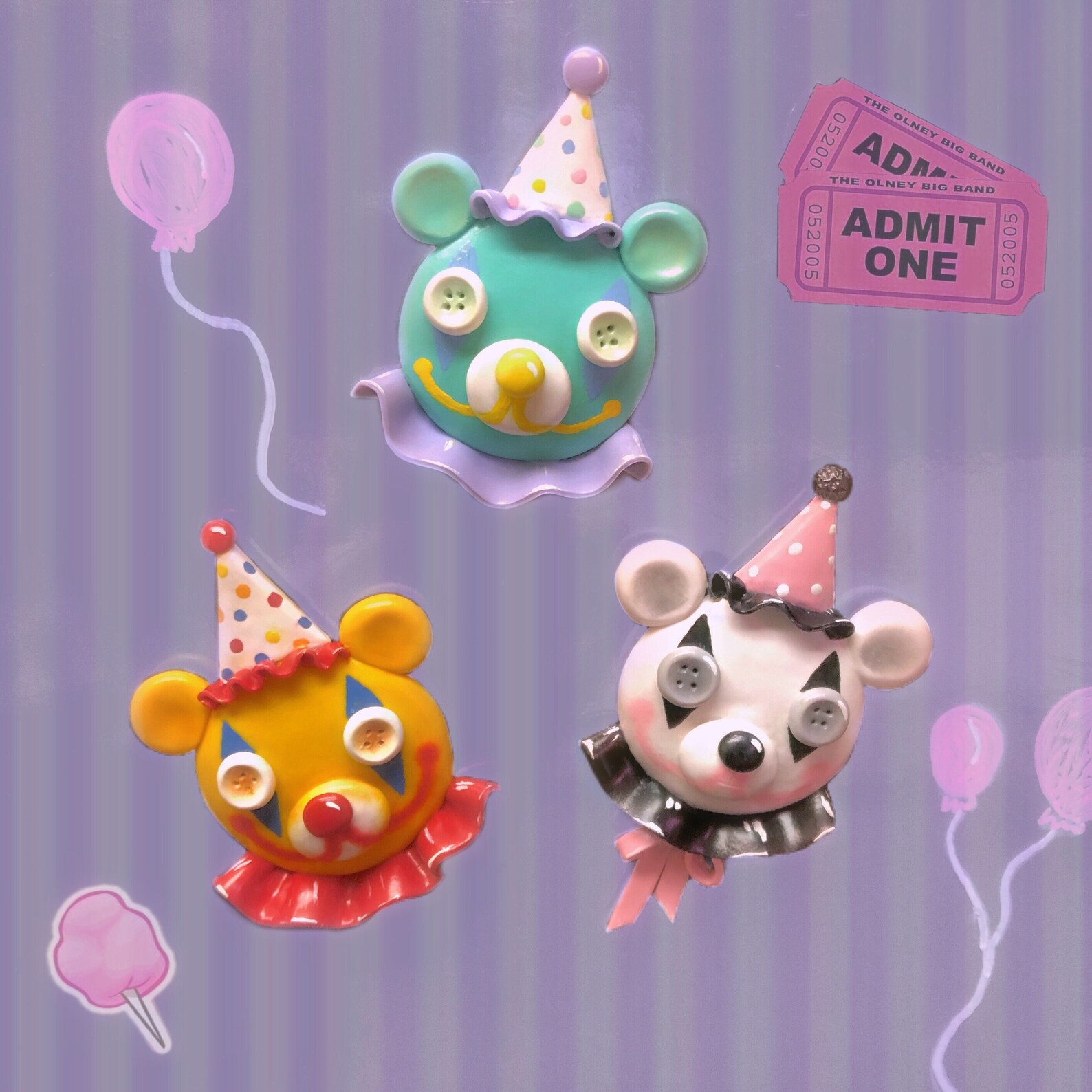 Clown Bear Magnets - Etsy