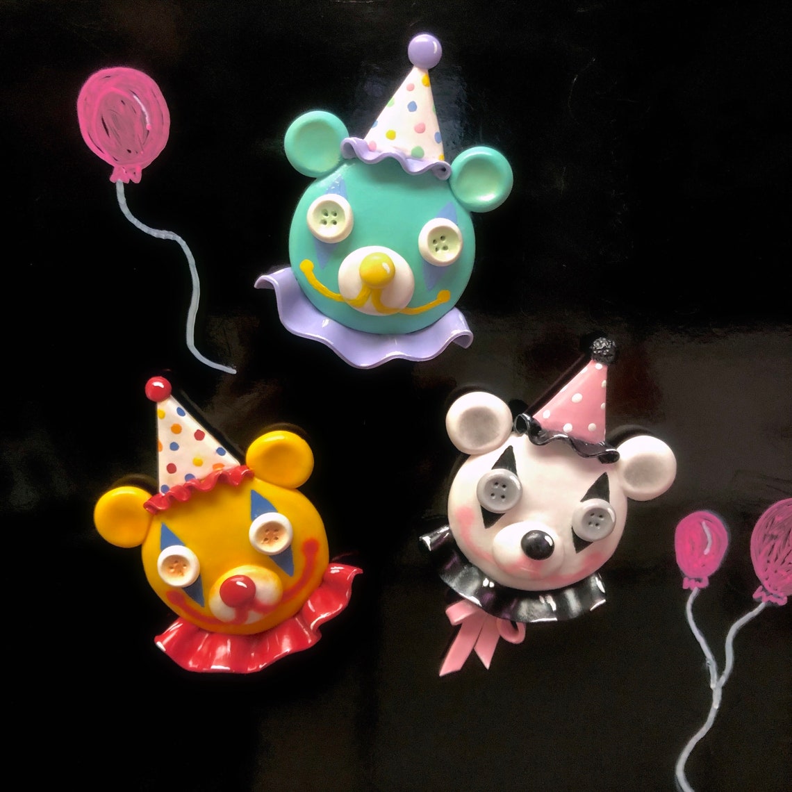 Clown Bear Magnets - Etsy