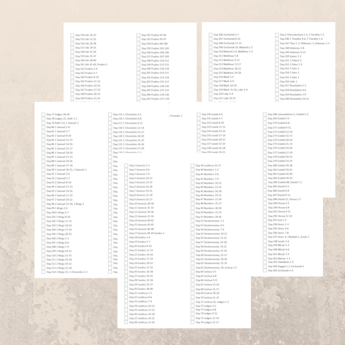 One Year Bible Reading Plan | Bible Reading Tracker | Bible Study Guide ...