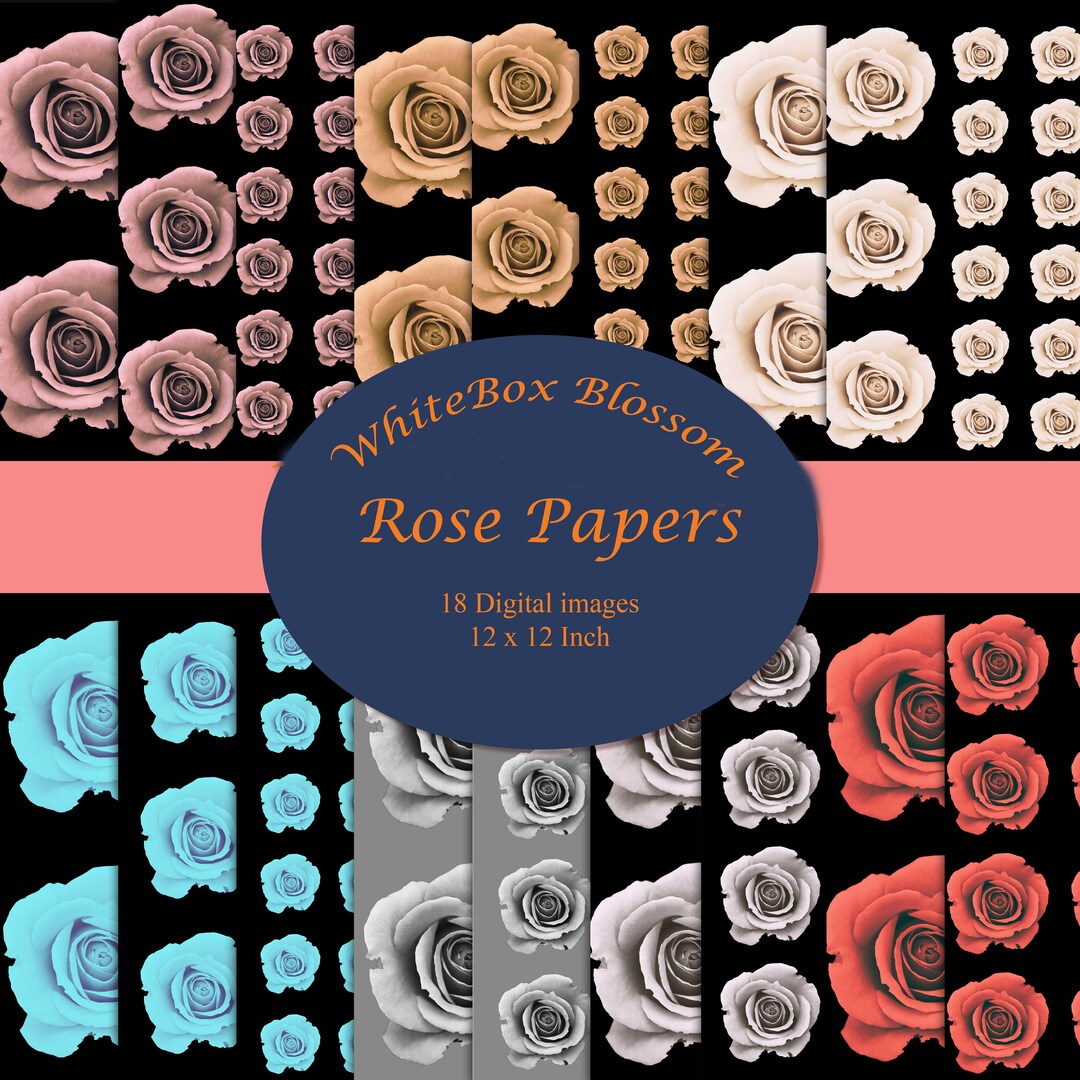 Vibrant Digital Rose Paper | Floral Background Patterns | Printable ...