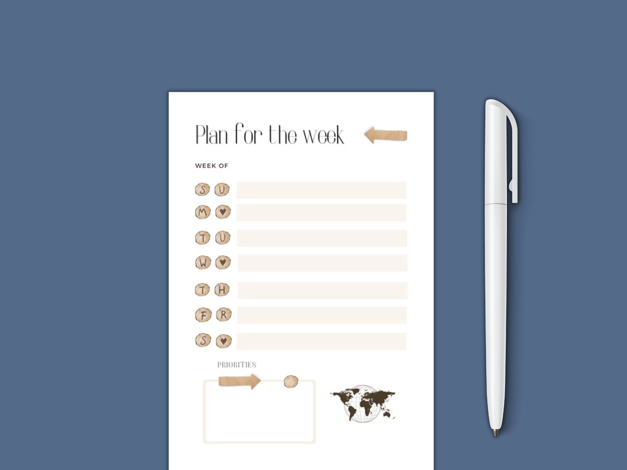 Weekly Planner Bundle | Week at a Glance | Printable Weekly Agenda ...