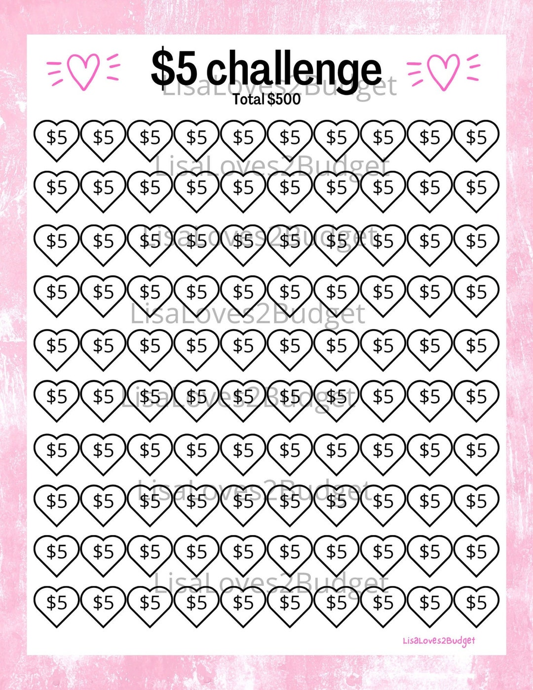 5 Challenge, Save 500, Savings Challenge, Save Money, Money Challenges ...