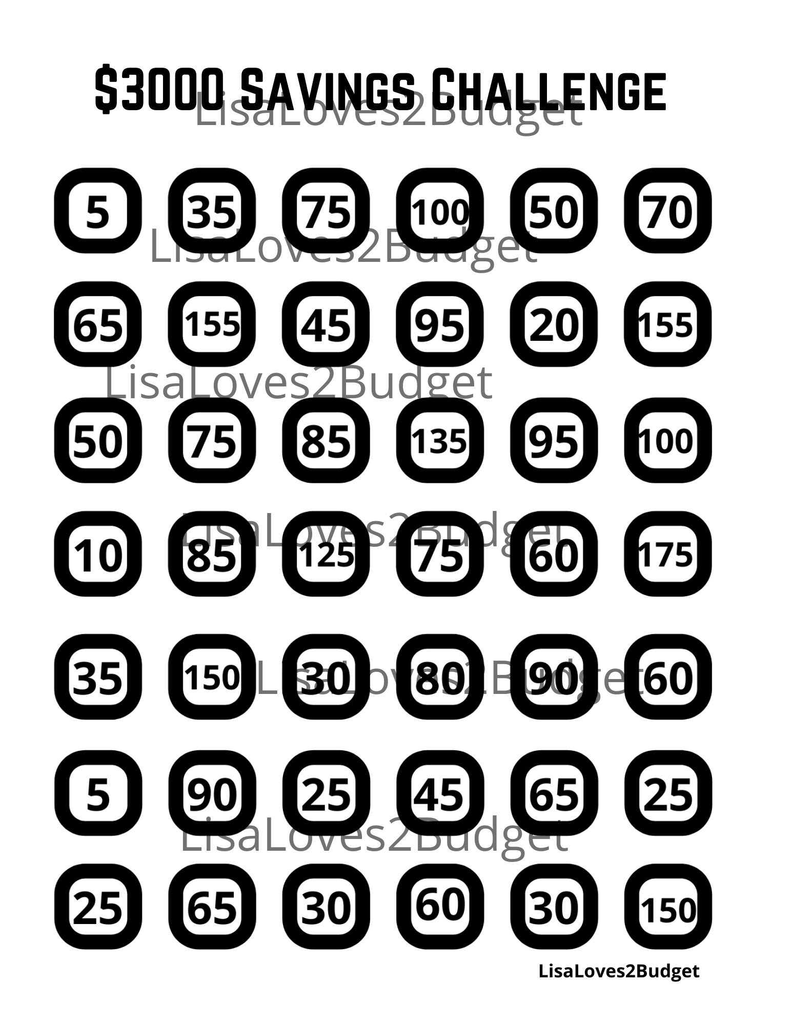 3000 Savings Challenge, Saving Challenge, Digital Download, 3000 ...