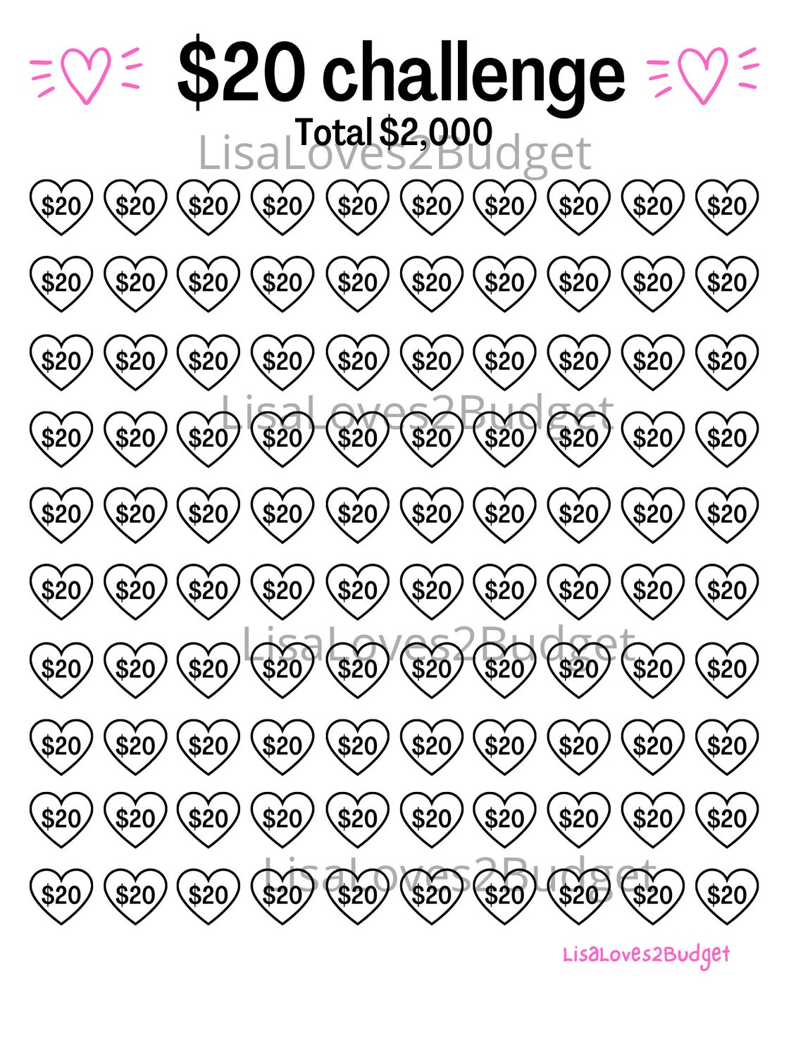 20 Savings Challenge, Savings Challenge, 2000 Savings Challenge, Save ...