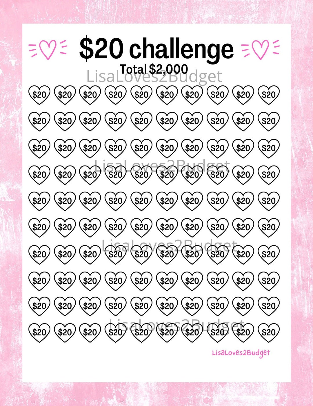 20 Savings Challenge, Savings Challenge, 2000 Savings Challenge, Save ...
