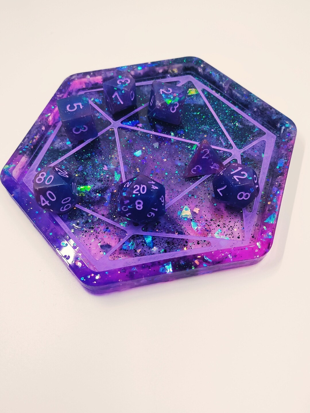 Purple Nebula D20 Dice Tray - Etsy