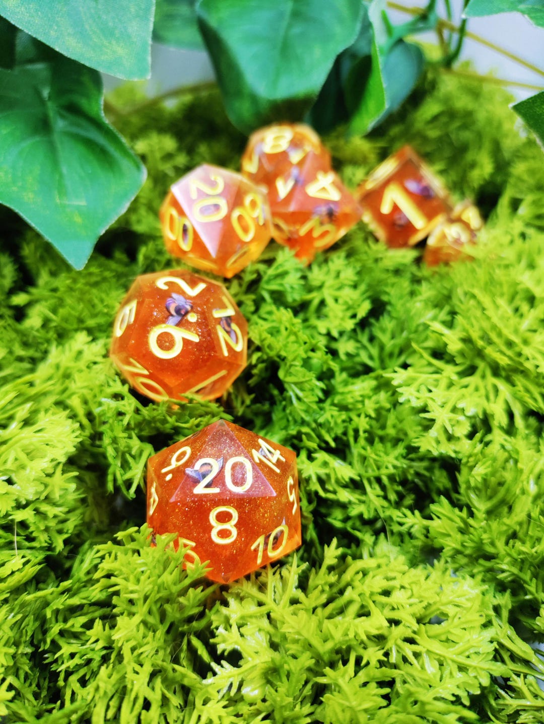 Honey Bee Dnd Ttrpg Pathfinder Polyhedral Handmade Dice Set Dungeons ...