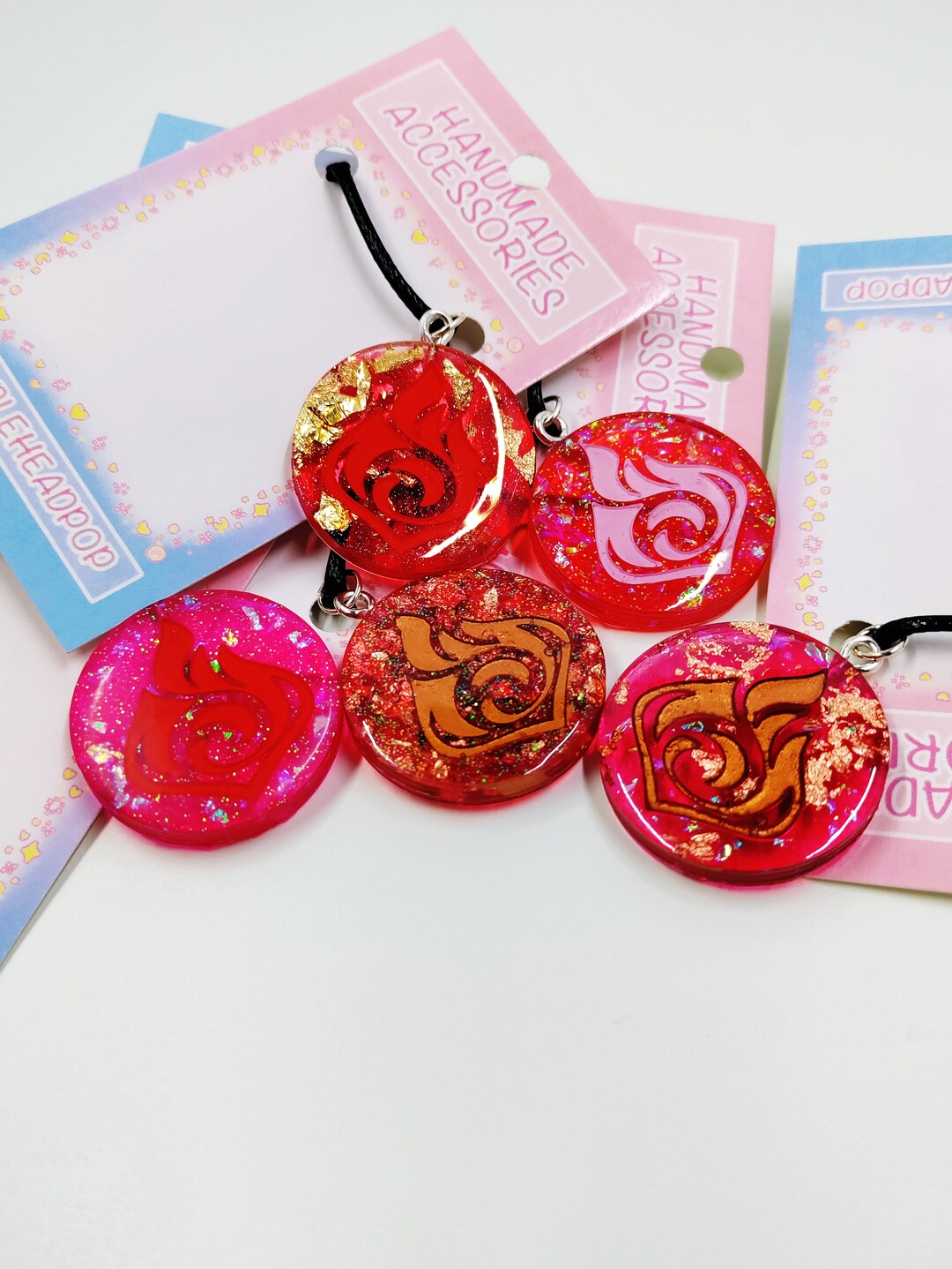 Pyro Genshin Video Game Fire Magic Vision Necklace - Etsy