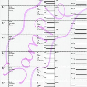 7 Patients Med/surg Med/tele Brain Sheet - Etsy