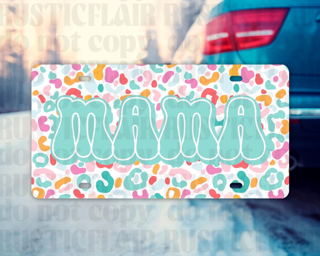Summer Leopard Mama License Plate, Cute Car Accessories for Women, New ...