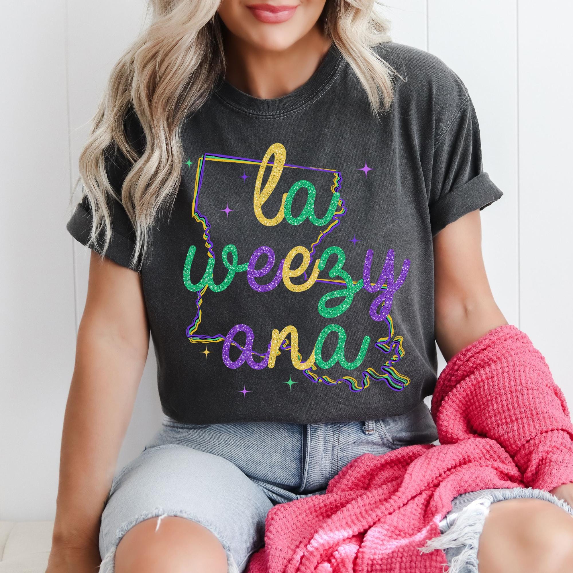 Mardi Gras La Weezy Ana Comfort Colors Shirt, Louisiana Mardi Gras ...