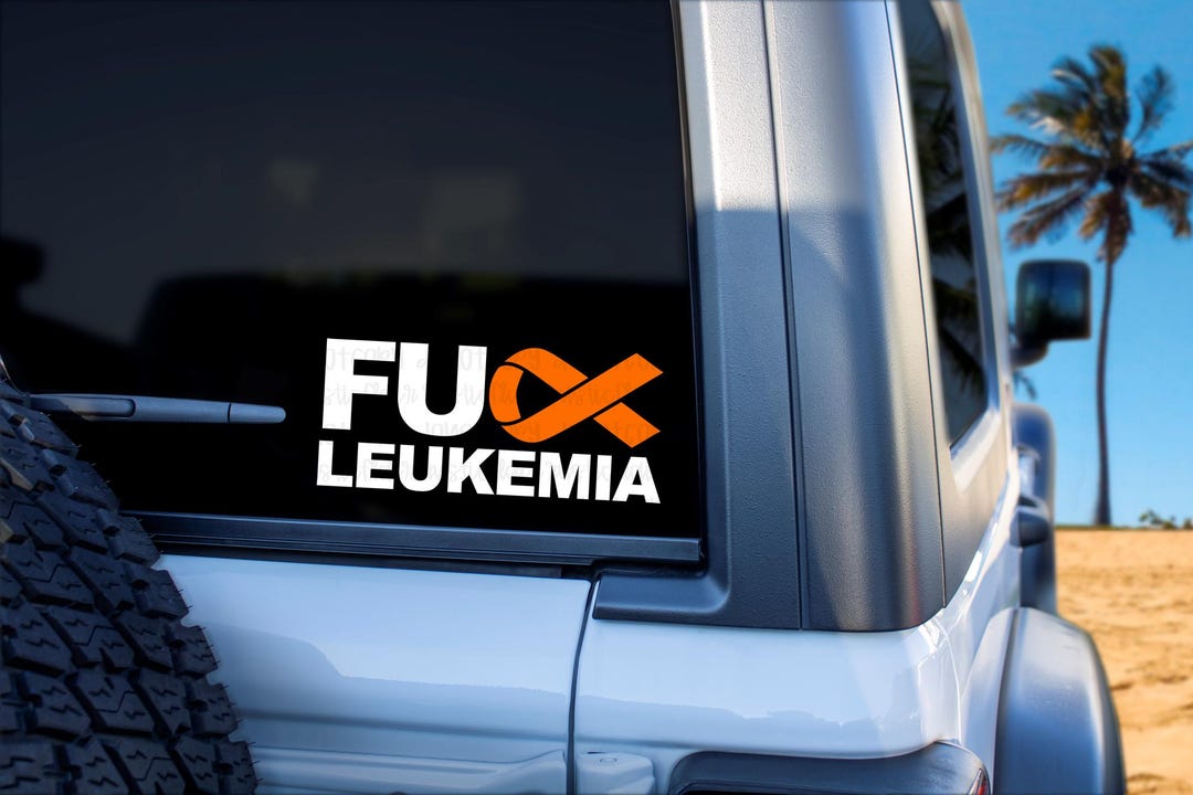 Fuck Leukemia Decal, Cancer Awareness Ribbon Car Vinyl Decal, Cancer ...