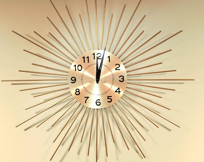 Retro Gold Metal Atomic Starburst Wallclock With Black Accents - Etsy