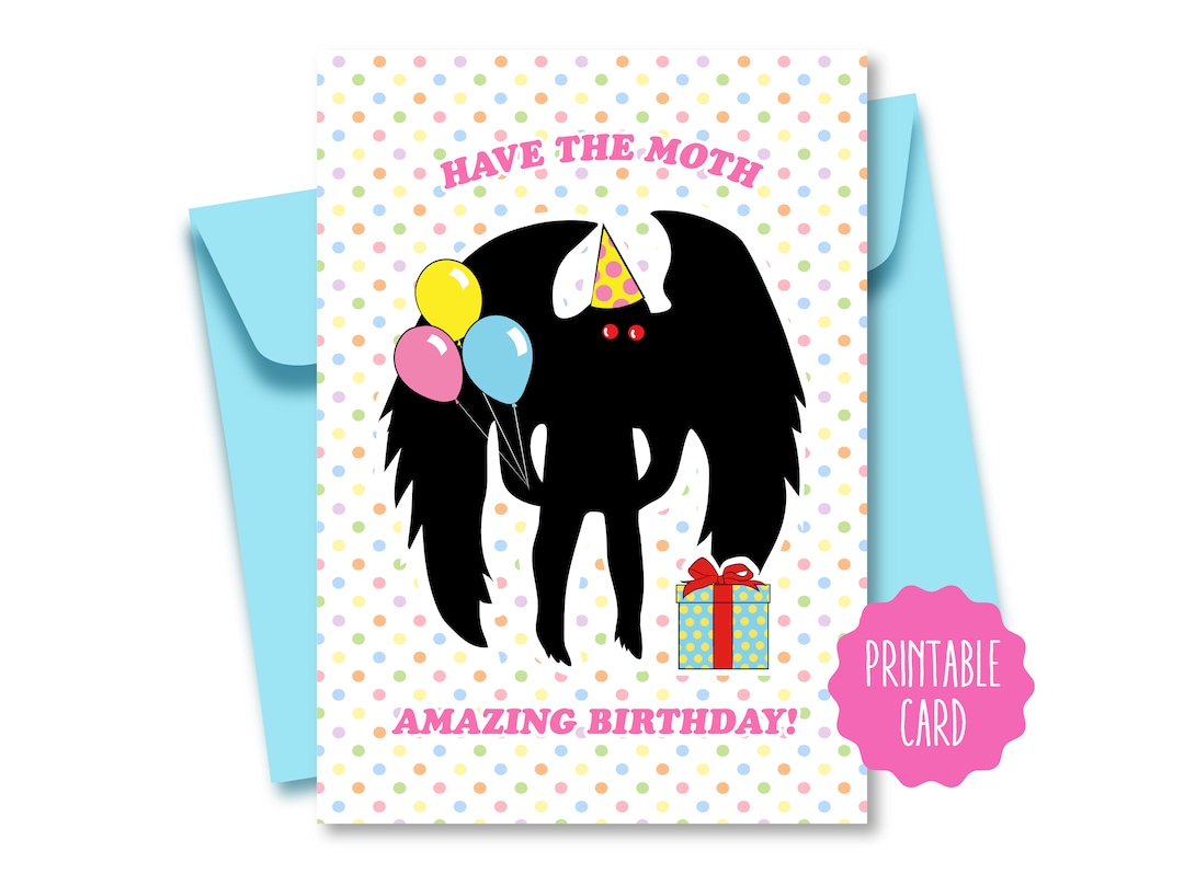 Mothman Birthday Card Mothman Birthday Mothman Stickers - Etsy Canada