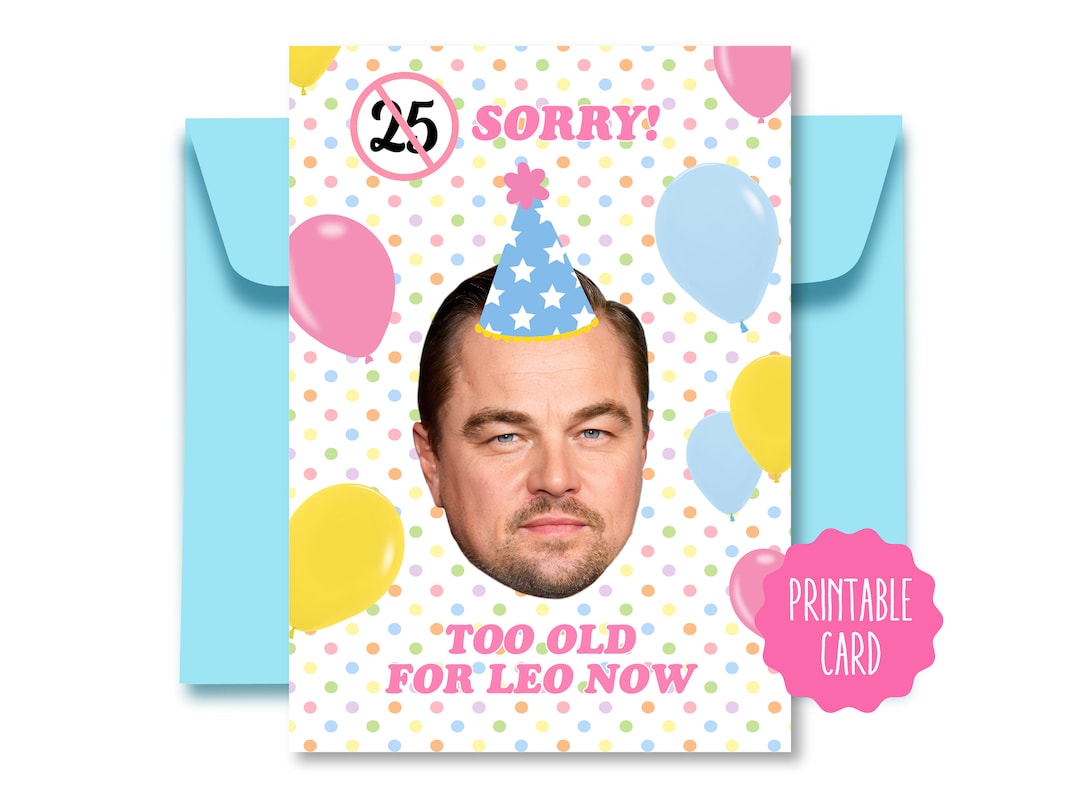 Tarjeta de cumpleaños Leonardo Dicaprio 25 Tarjeta Leonardo Dicaprio ...