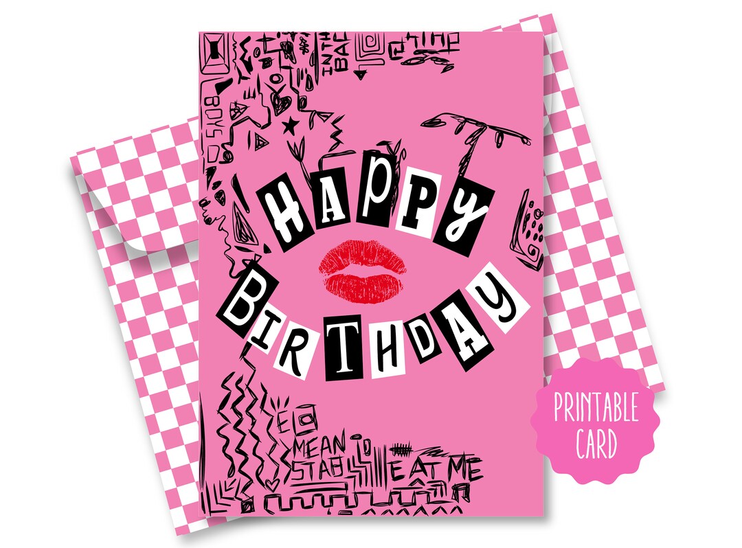 Burn Book Birthday Card Printable Card Burn Book Card Mean Girls Birthday Card Mean Girls Card