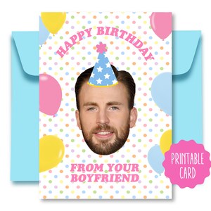 Chris Evans Birthday Card Chris Evans Card Chris Evans Funny Card Chris ...