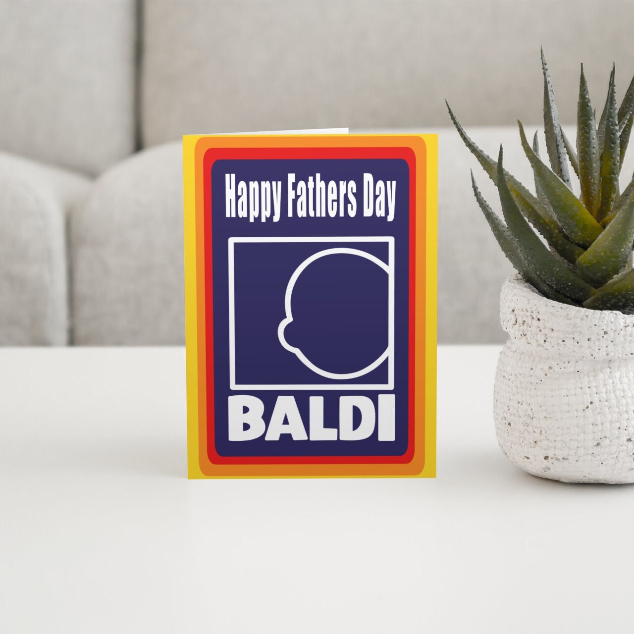 Aldi Logo-inspired 'happy Baldi Father's Day' Card - Celebrate With a ...