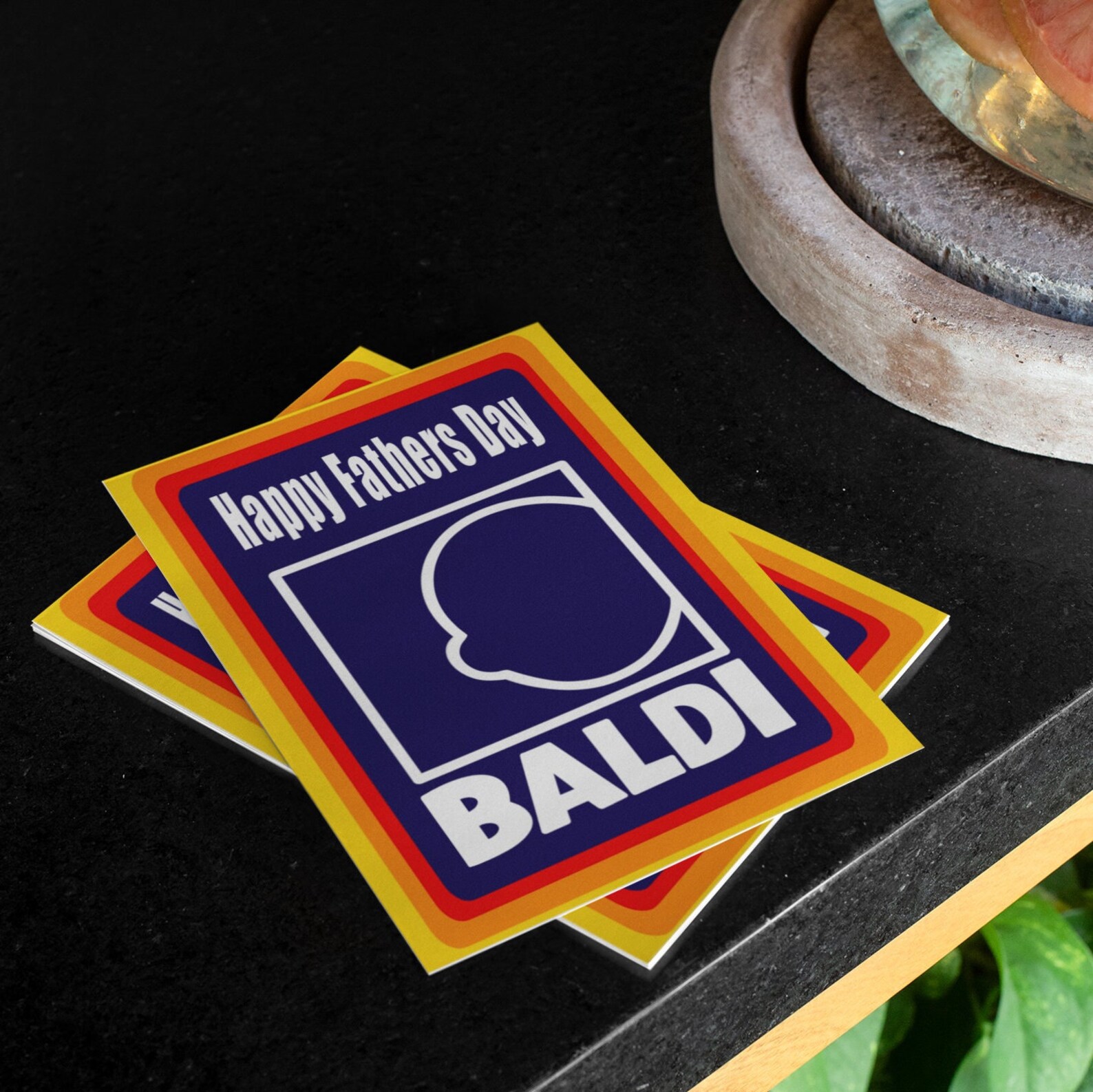 Aldi Logo-inspired 'happy Baldi Father's Day' Card - Celebrate With a ...