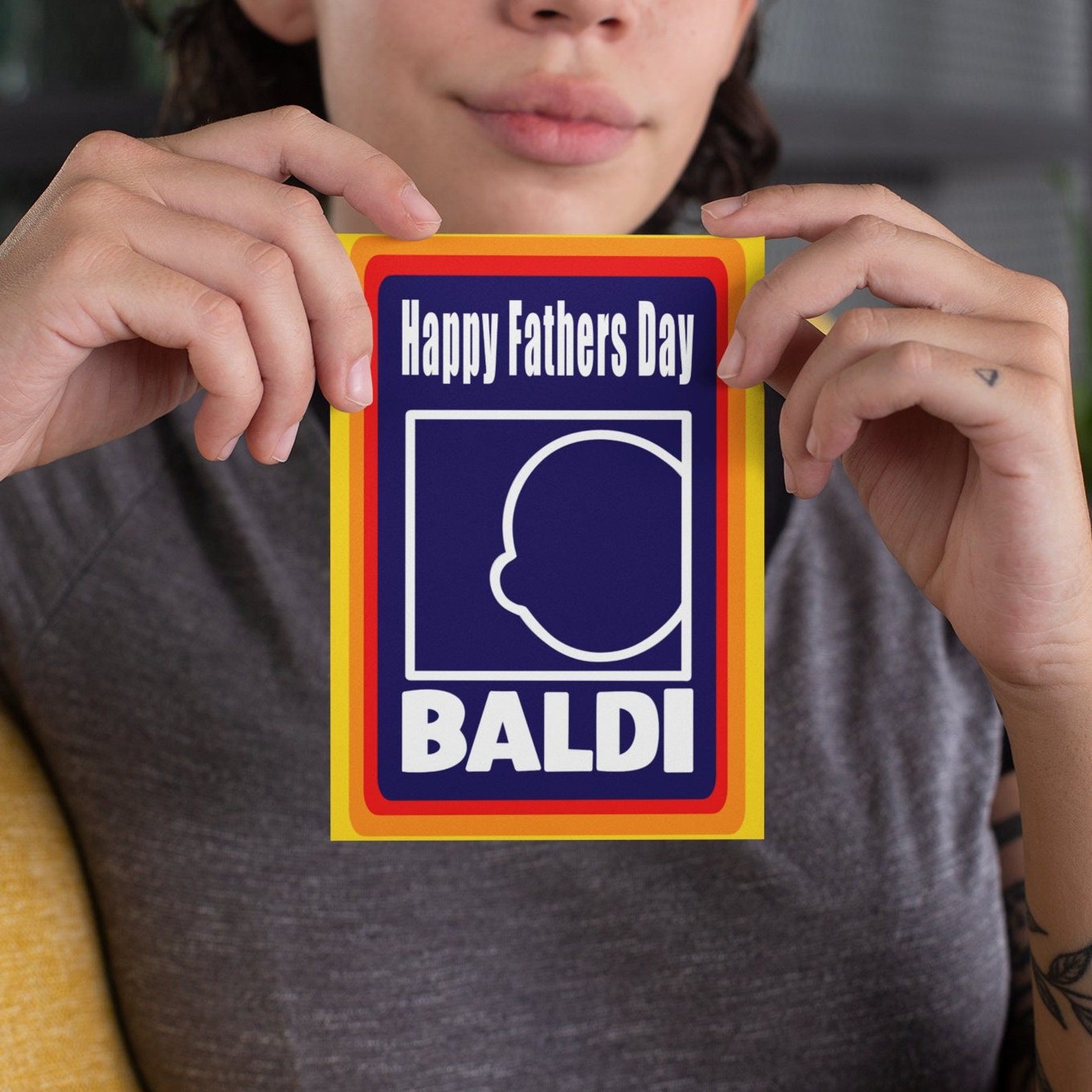 Aldi Logo-inspired 'happy Baldi Father's Day' Card - Celebrate With a ...