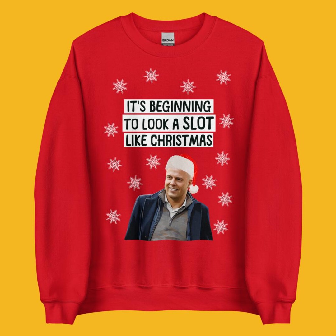 Festive Liverpool Slot Christmas Jumper - Funny Football Sweater Gift ...