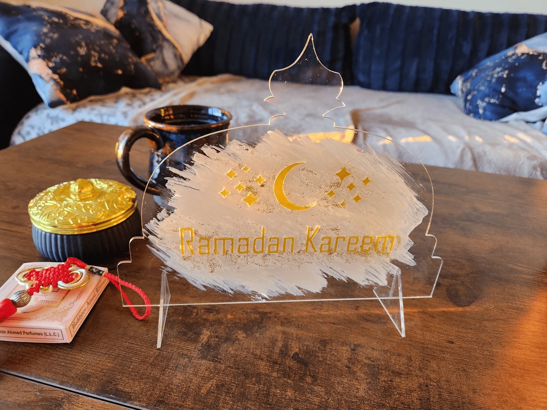 Clear Acrylic Ramadan Sign With Levitating Look - 'ramadan Kareem' in ...