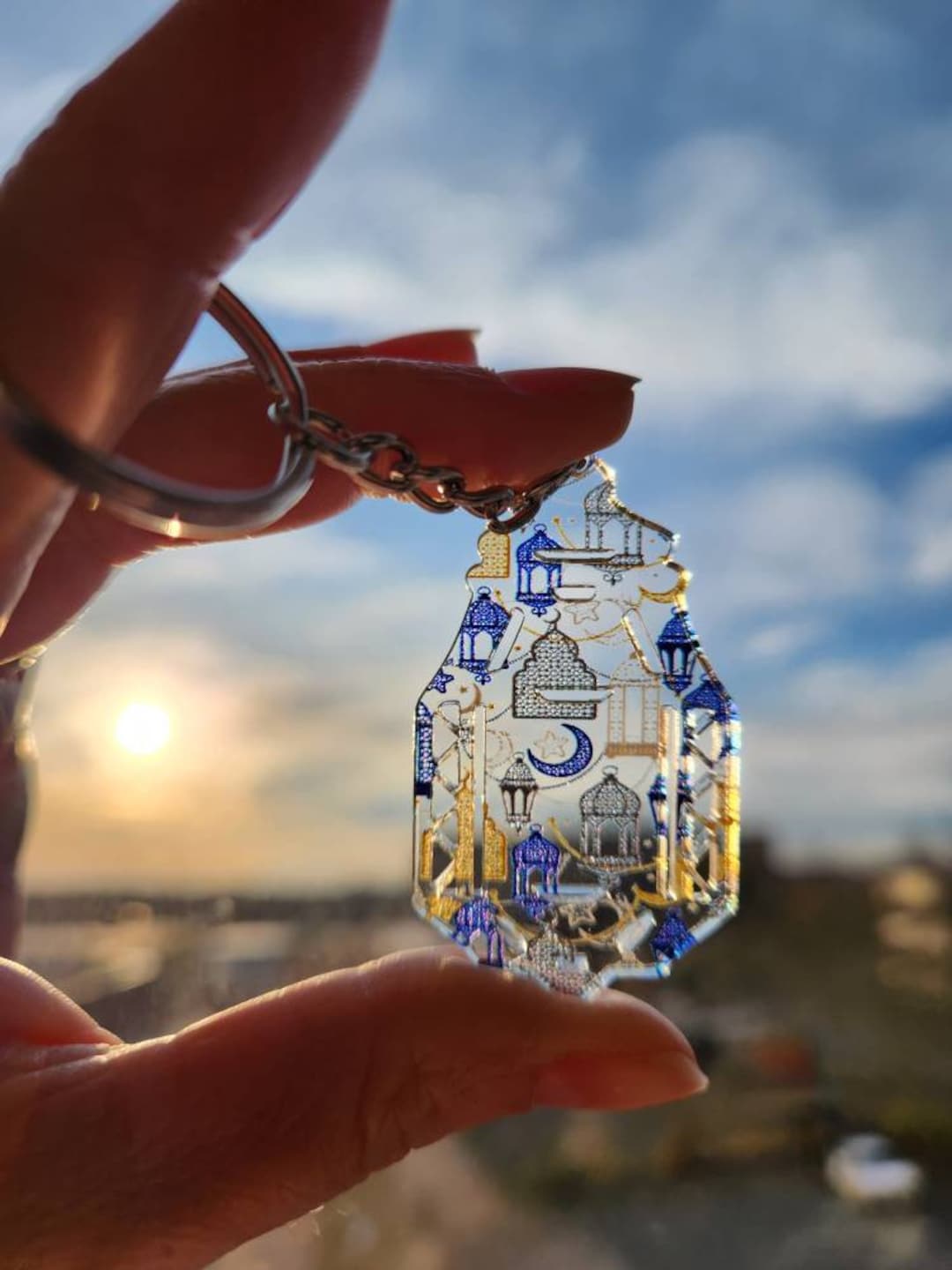 Ramadan Elegant Keychain, Lantern Design Keychain for Ramadan, Key Tag ...