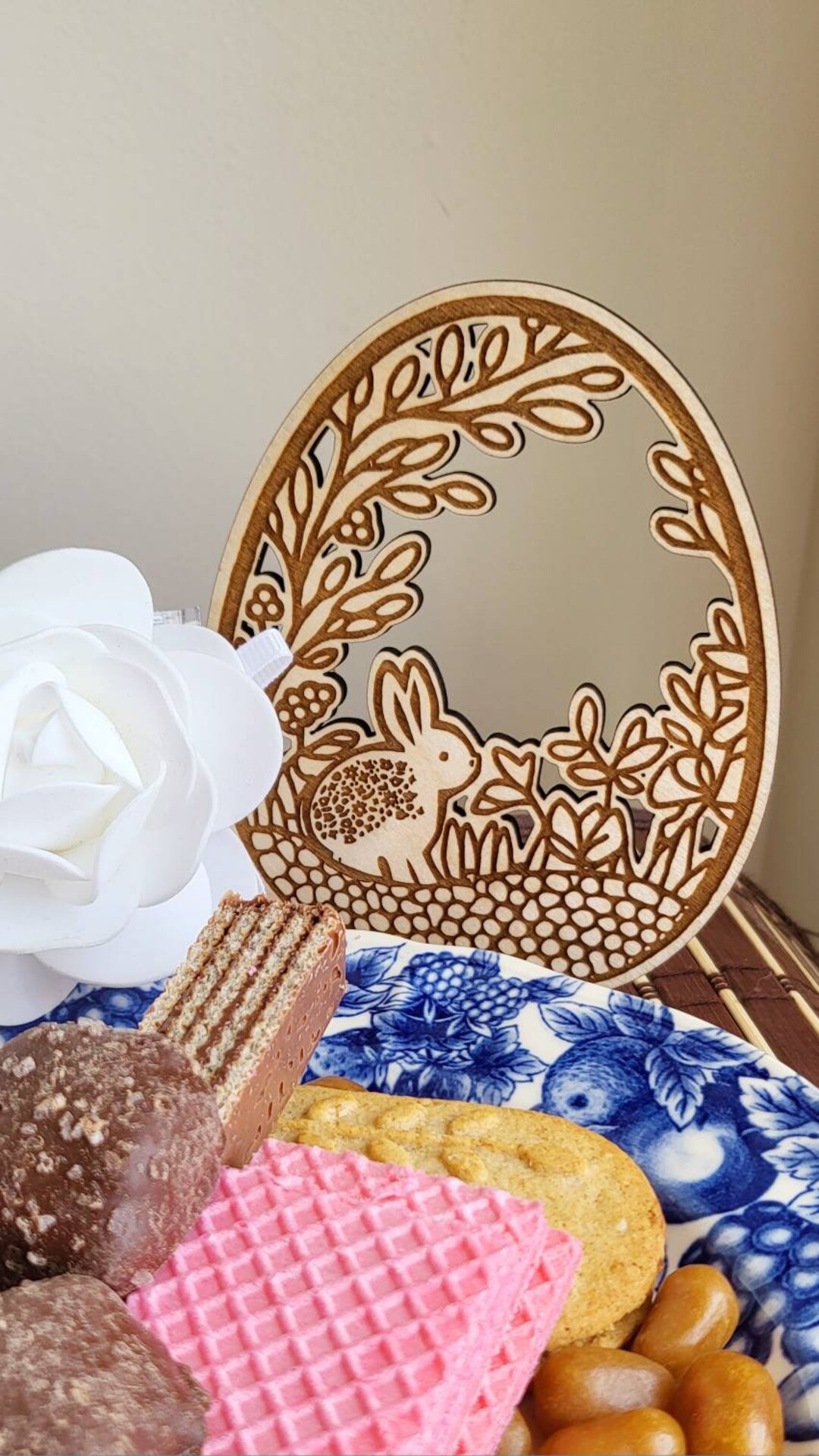 Easter Egg Table Wood Ornament, Bunny Egg, Easter Decoration, Table ...