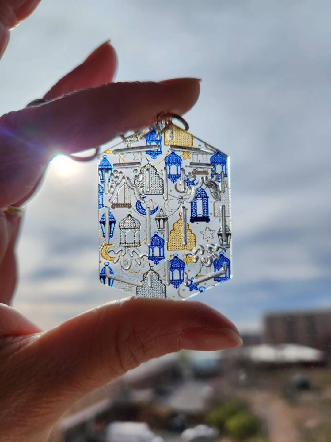 Ramadan Cubic Keychain, Lantern Design Keychain for Ramadan, Key Tag ...